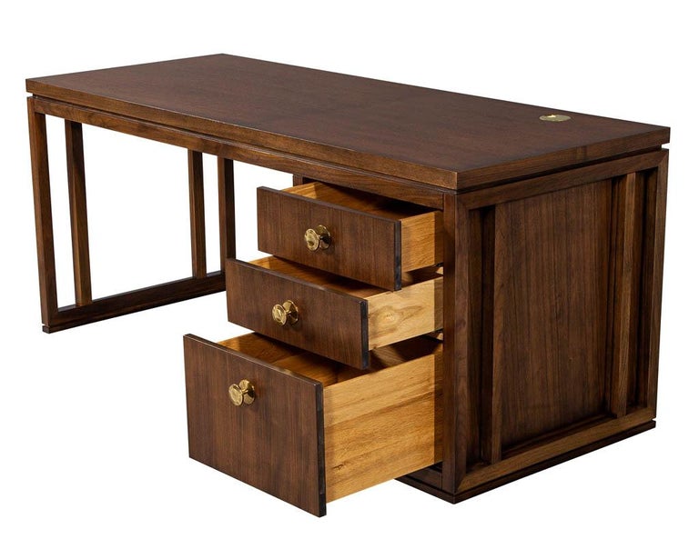 Modern Walnut Office Desk For Sale at 1stDibs