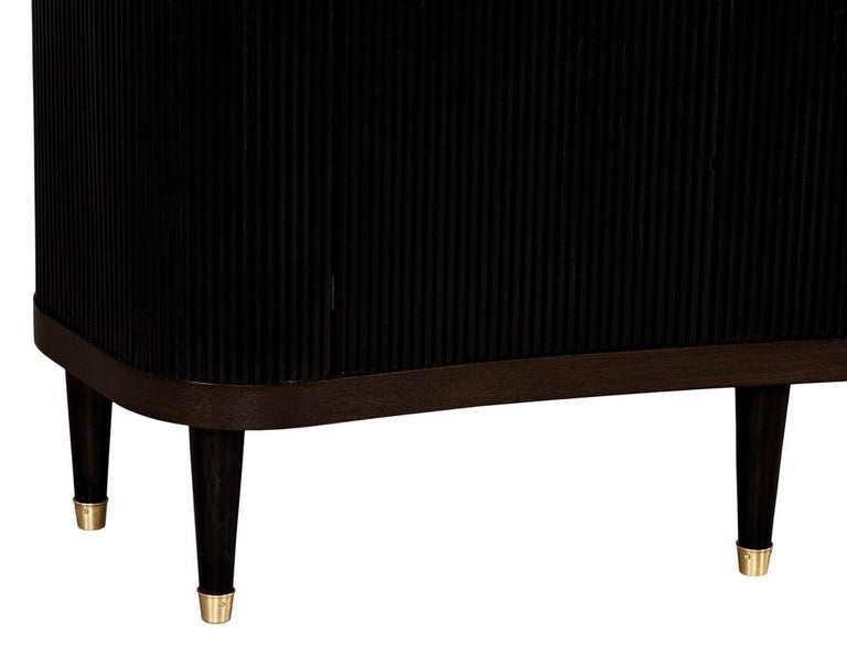 Modern Walnut Sideboard Buffet Fluted Tambour Style Doors at 1stDibs