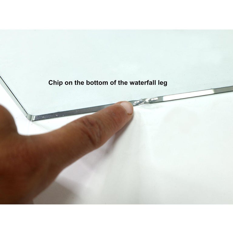 Modern Waterfall Curved Glass Coffee Table Balanced on White Ball at ...