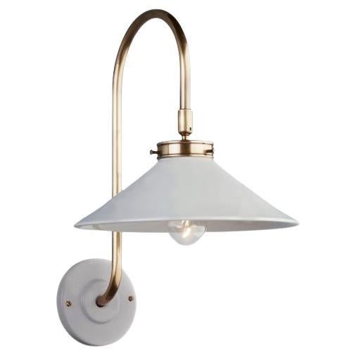 Modern White Glass and Brass Sconce For Sale at 1stDibs