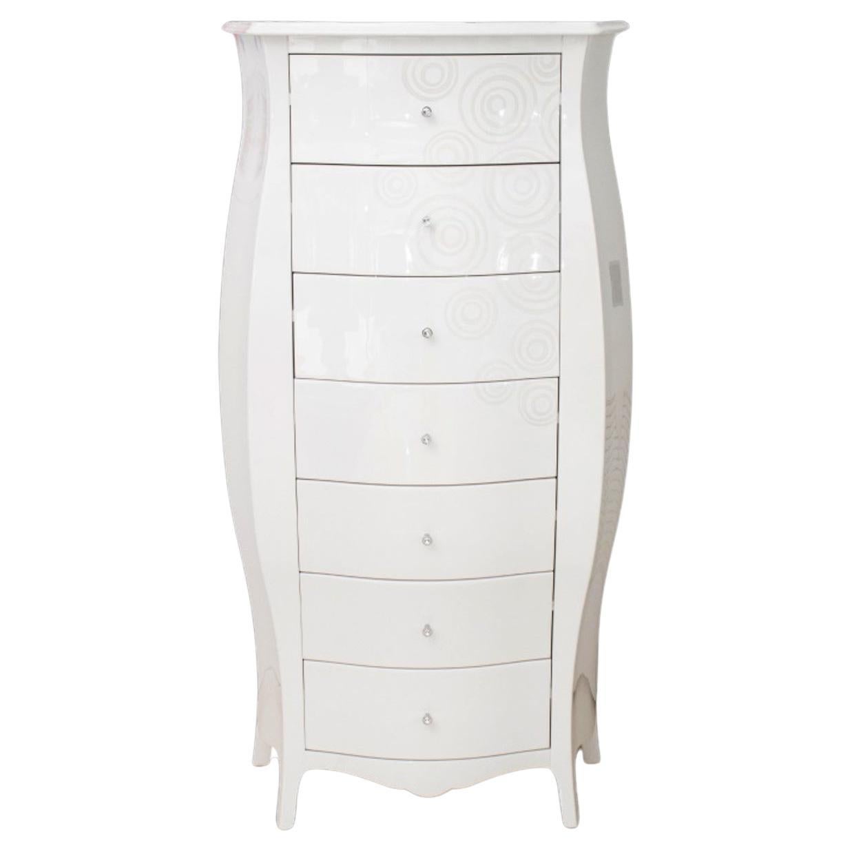 Contemporary Black Lacquer Bombe Commode 2-Drawer Italian Chest by ...