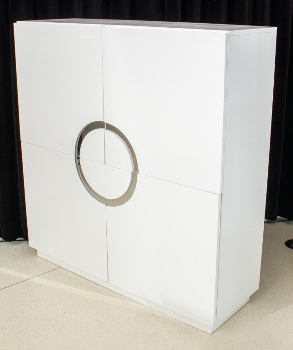 Modern White Lacquered 4 Door Cabinet at 1stDibs