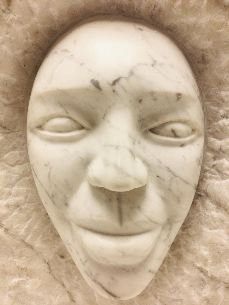 Modern White Marble Female Face by Kryston TK, 1990 For Sale at 1stDibs