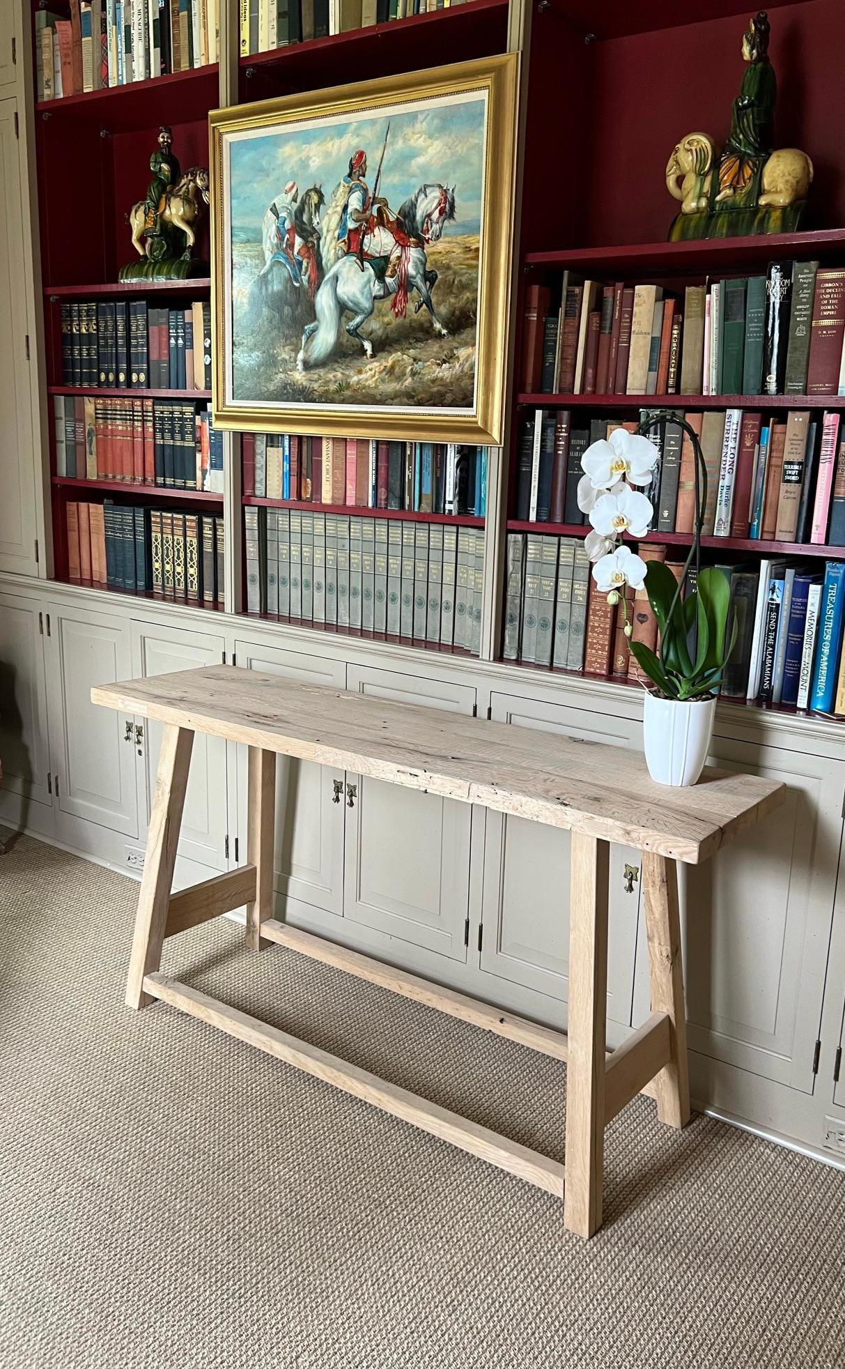 Modern White Oak Handmade Console Table by Fortunata Design For Sale at ...