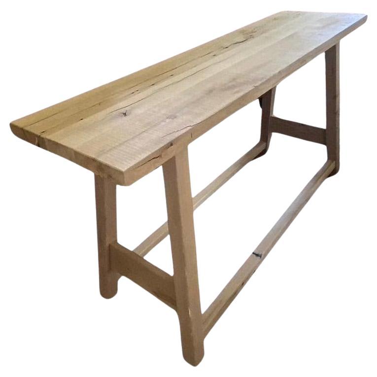 Modern White Oak Handmade Console Table For Sale at 1stDibs