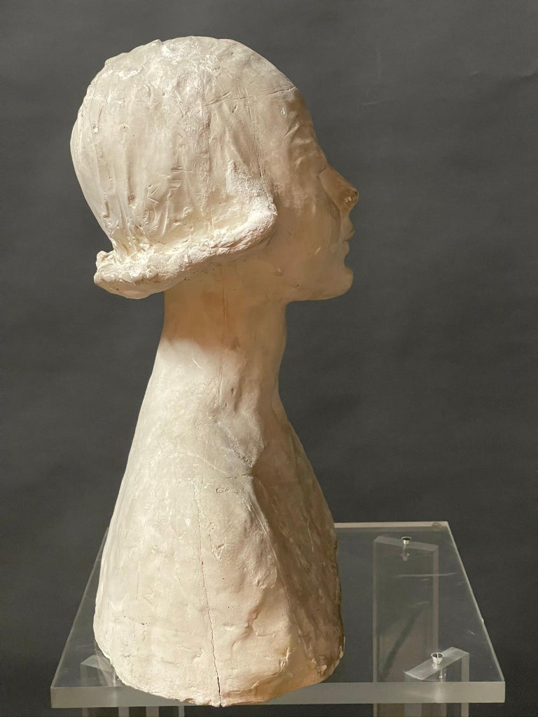 Modern White Signed Plaster Italian Sculpture at 1stDibs