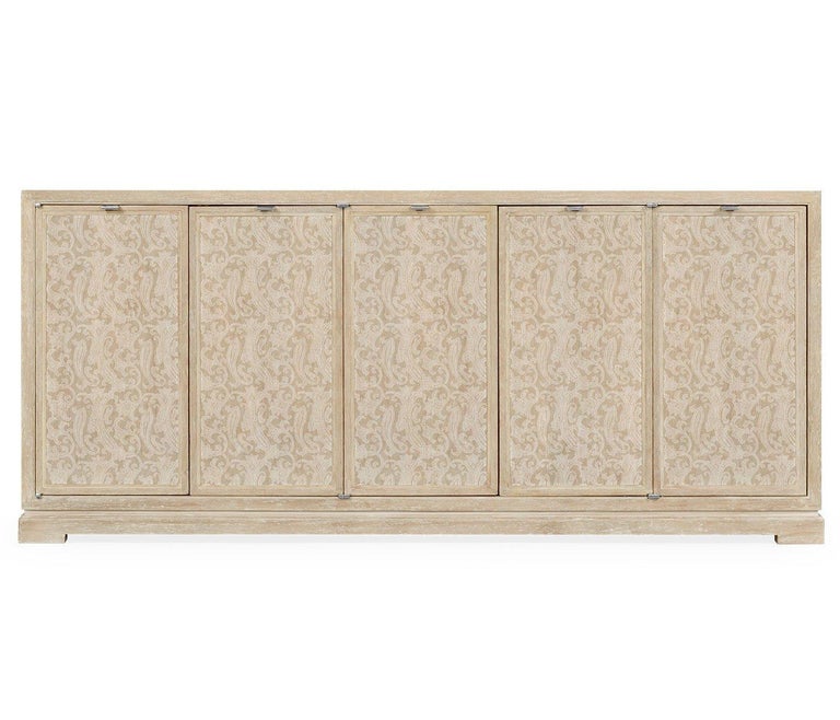 Modern White Washed Credenza For Sale at 1stDibs