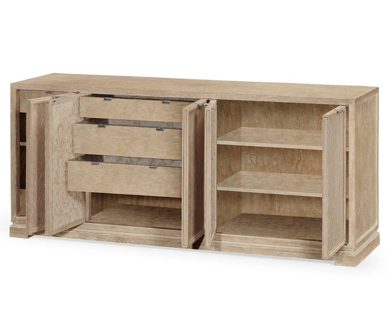 Modern White Washed Credenza at 1stDibs