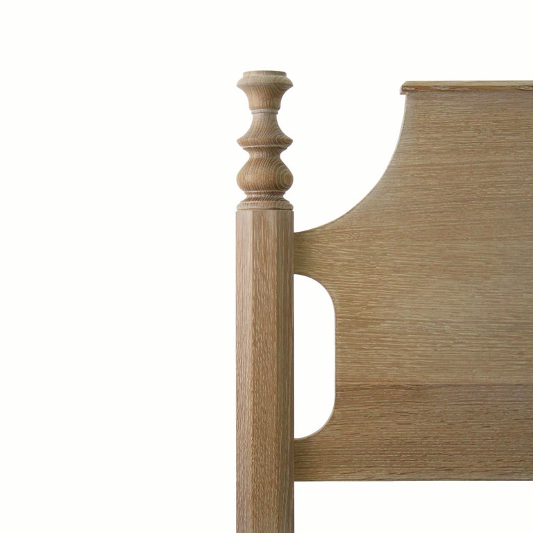 Queen White Oak Four Poster "Tulip Top" Bed with Turned Posts For Sale ...