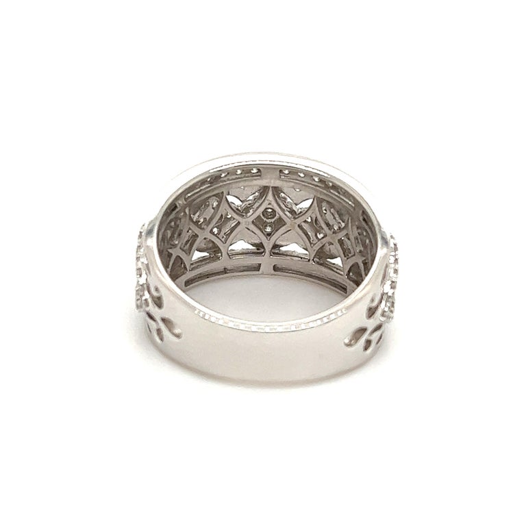 Modern Wide Band Decorative Diamond Band Ring For Sale at 1stDibs