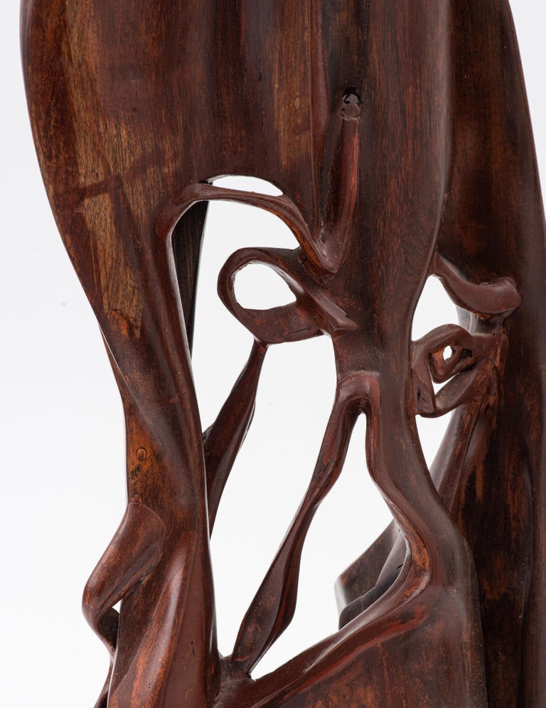 Modern Wood Carved Sculpture Depicting Face in Abstract Shapes For Sale ...