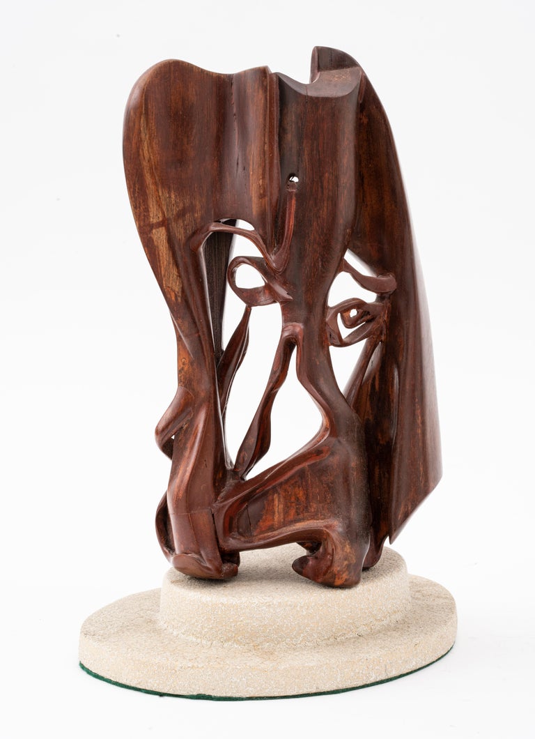 Modern Wood Carved Sculpture Depicting Face in Abstract Shapes For Sale ...