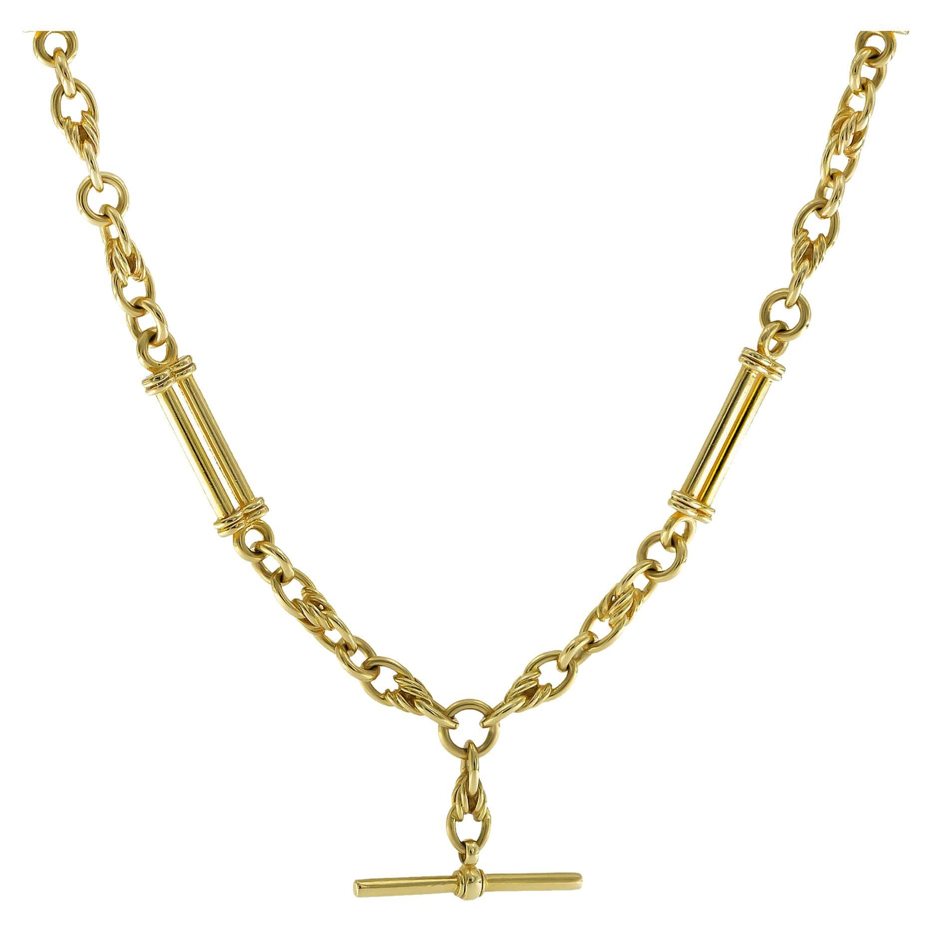 Modern Yellow Gold Fob Chain Circa 1990 For Sale at 1stDibs