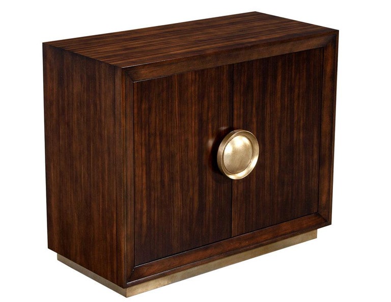 Modern Zebra Wood Commode Server Cabinet at 1stDibs