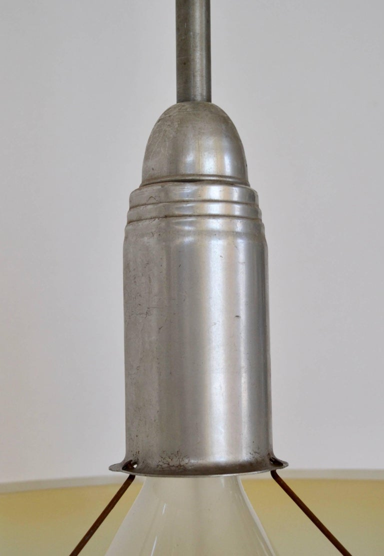 Moderne Plexiglass and Aluminum Concentric Ring Pendant Light at 1stDibs