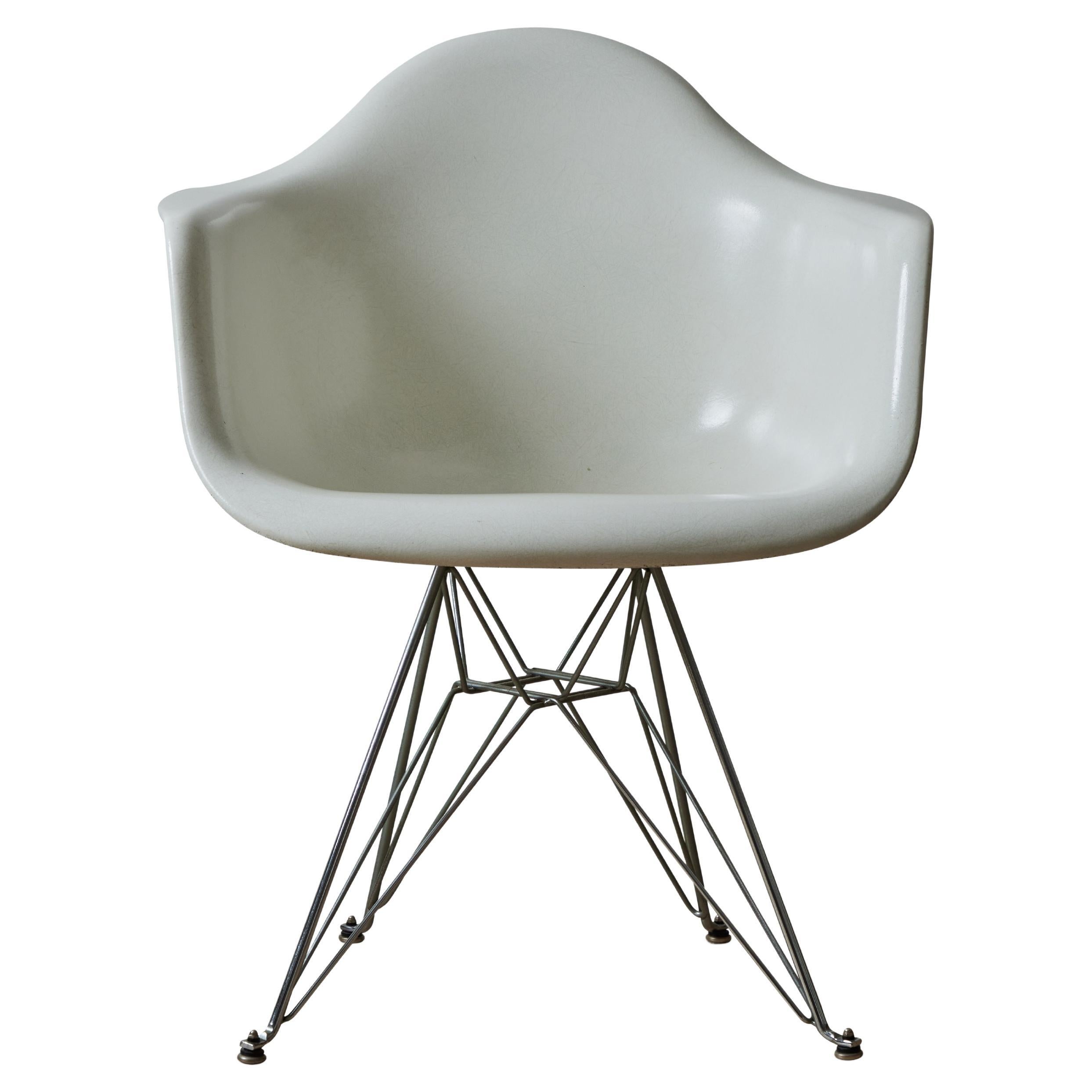 Modernica Case Study White Fiberglass Arm Shell Chair with Chrome ...