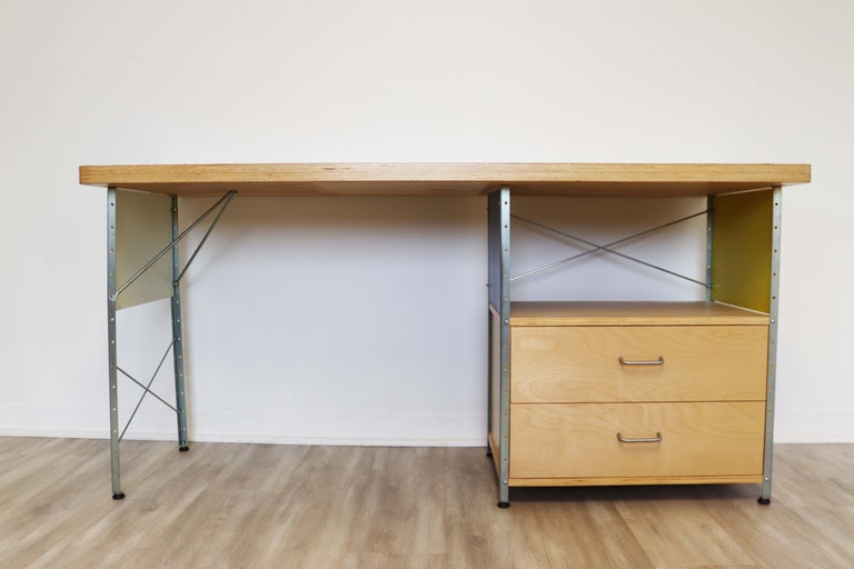 Modernica Case Study Wood and Fiberglass Desk 2 Drawer Modern at 1stDibs