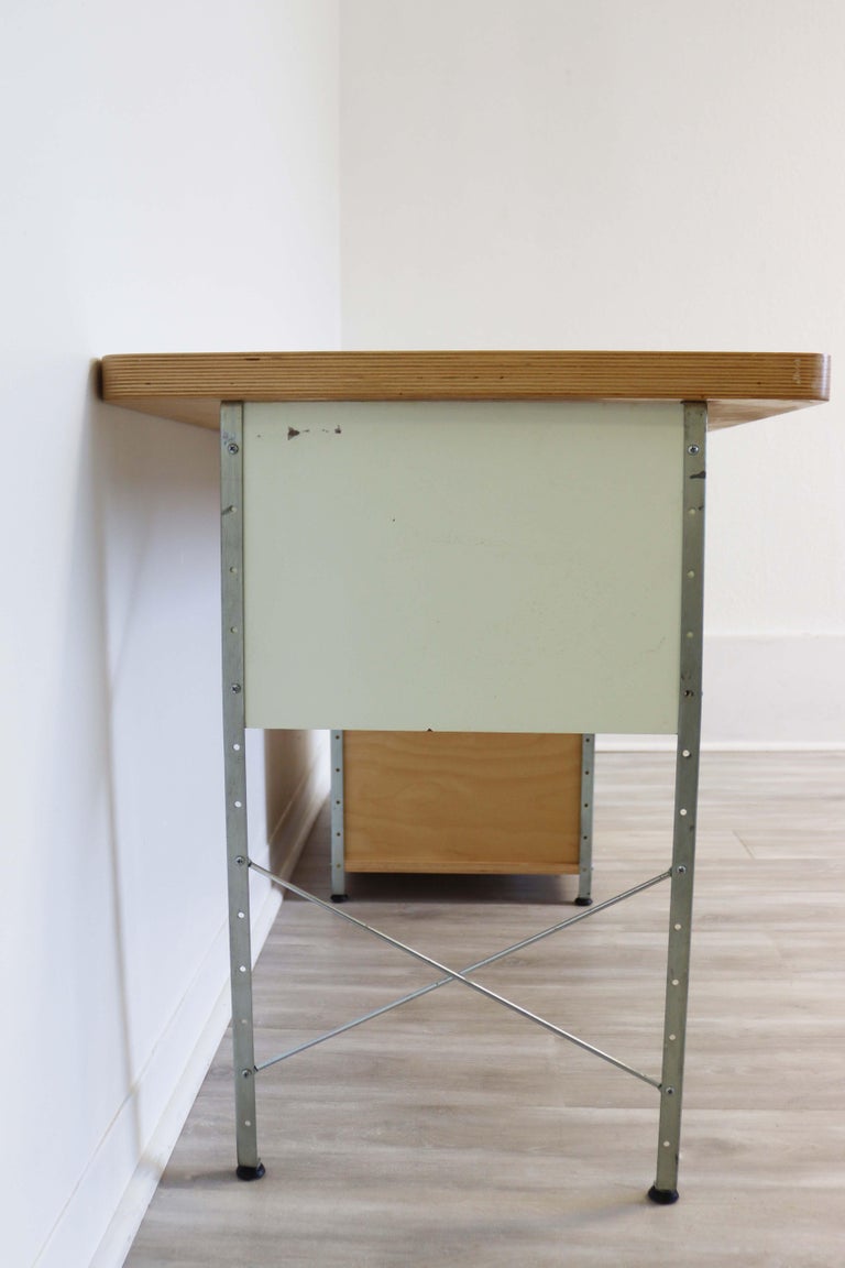 Modernica Case Study Wood and Fiberglass Desk 2 Drawer Modern at 1stDibs