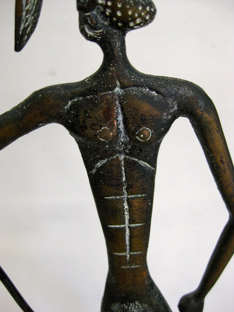 Modernist 1950's Achilles God Patinated Bronze Sculpture Made in Italy ...