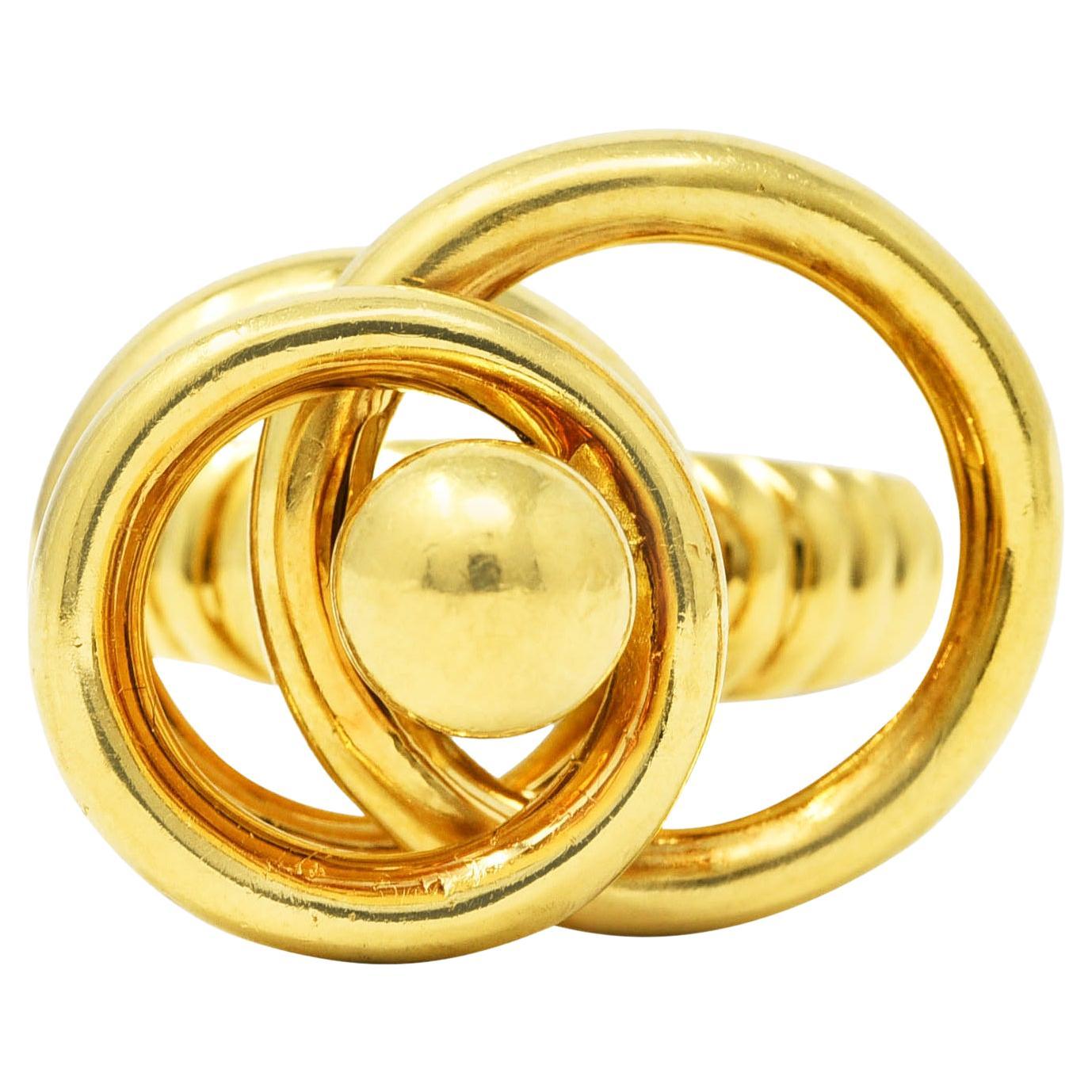 Modernist 1960's 18 Karat Yellow Gold Kinetic Spinning Vintage Fidget ...