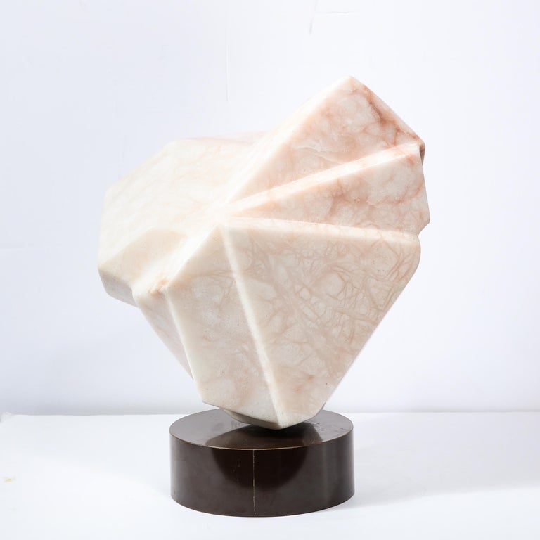 Modernist Abstract Geometric Exotic Marble Sculpture, "Triangles", by ...