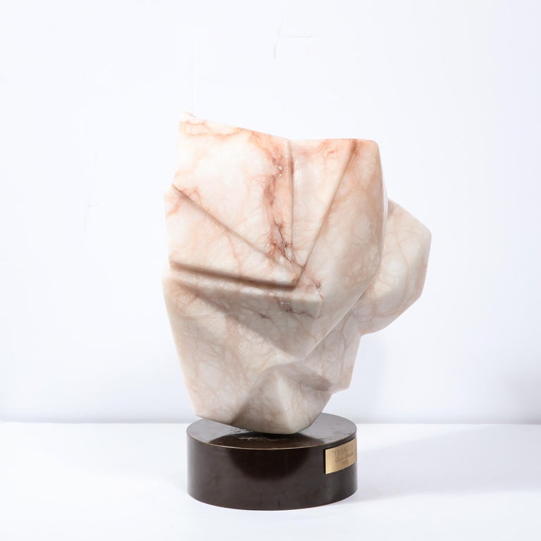 Modernist Abstract Geometric Exotic Marble Sculpture, "Triangles", by ...