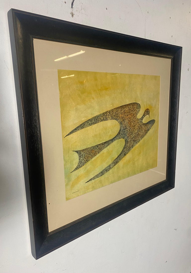 Modernist Abstract Painting , Ink, by Martha Visser T Hooft, circa 1961 ...