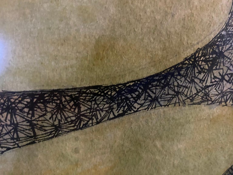 Modernist Abstract Painting , Ink, by Martha Visser T Hooft, circa 1961 ...