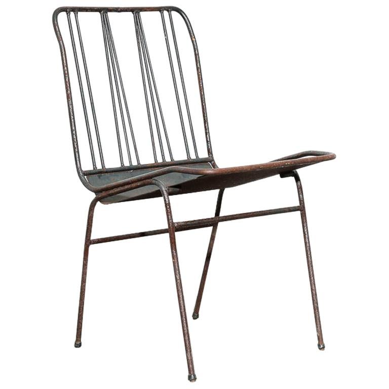 Modernist All-Steel Chair at 1stDibs