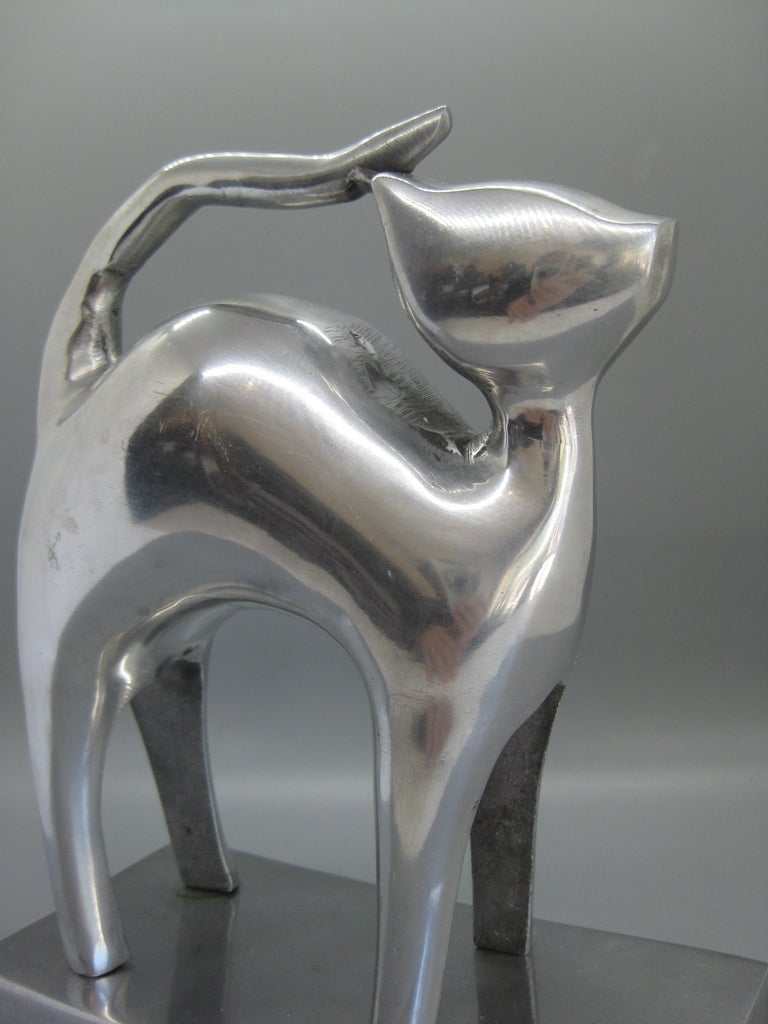 Modernist Aluminum Cat Abstract Figural Sculpture For Sale at 1stDibs ...