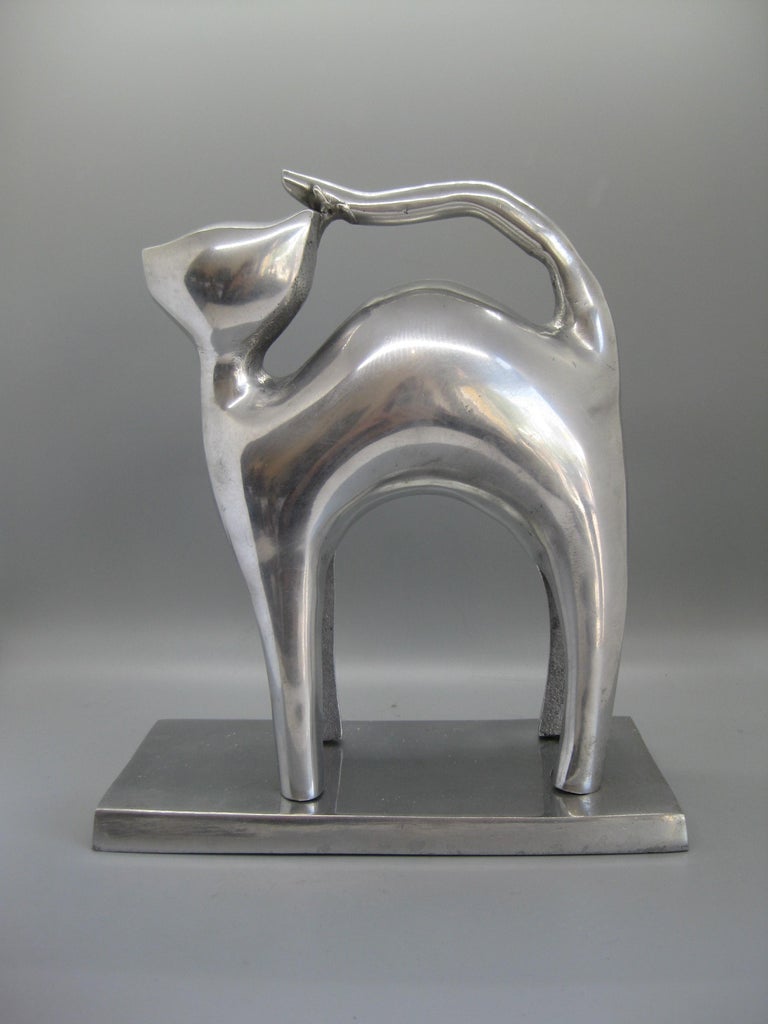 Modernist Aluminum Cat Abstract Figural Sculpture For Sale at 1stDibs ...