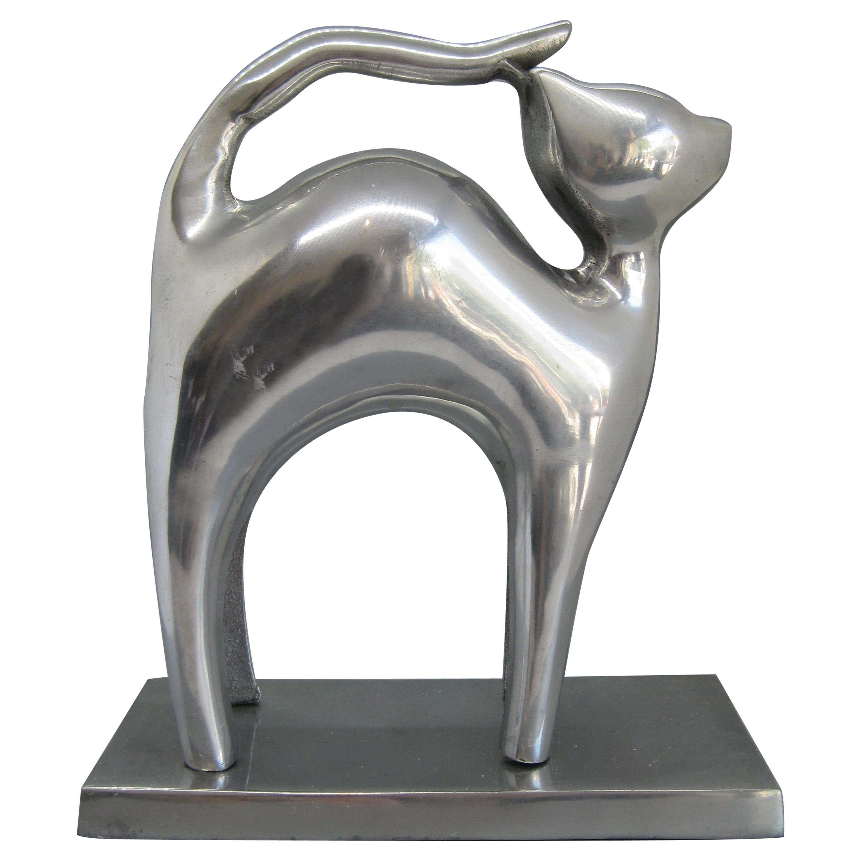 Modernist Aluminum Cat Abstract Figural Sculpture For Sale At 1stDibs Modernist Aluminum Cat Abstract Figural Sculpture For Sale At 1stDibs