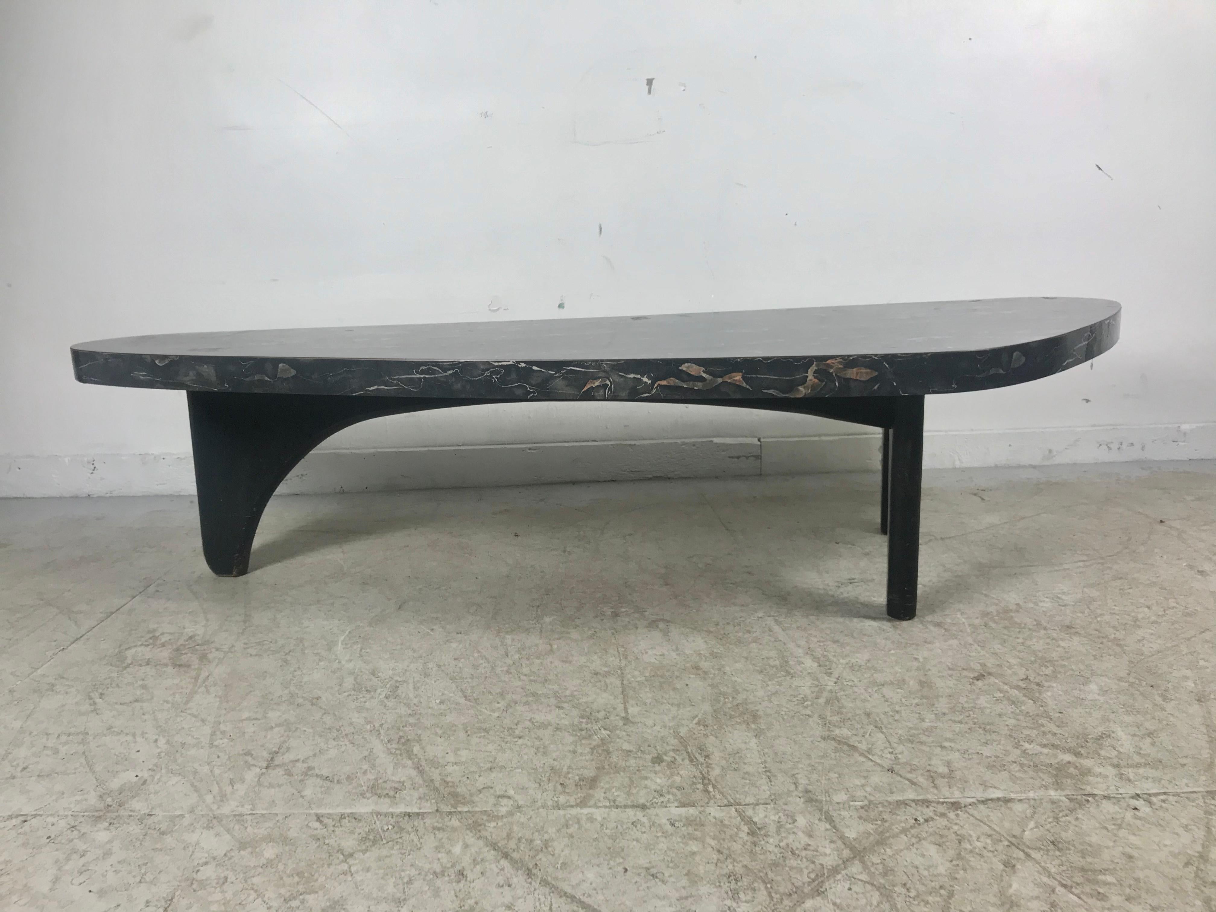 Modernist Asymmetric, Kidney Shape Cocktail Table Attributed to Adrian ...