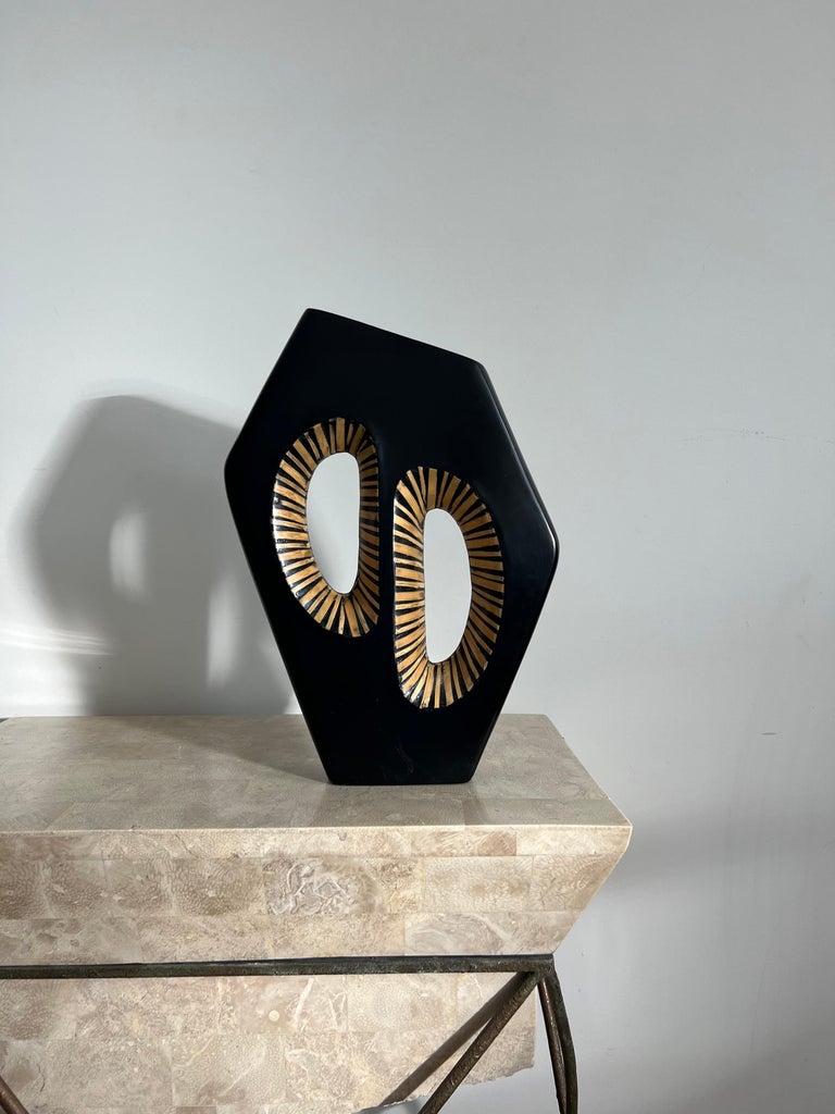 Modernist Asymmetrical Ceramic Vase with Safari Motif, Late 20th ...