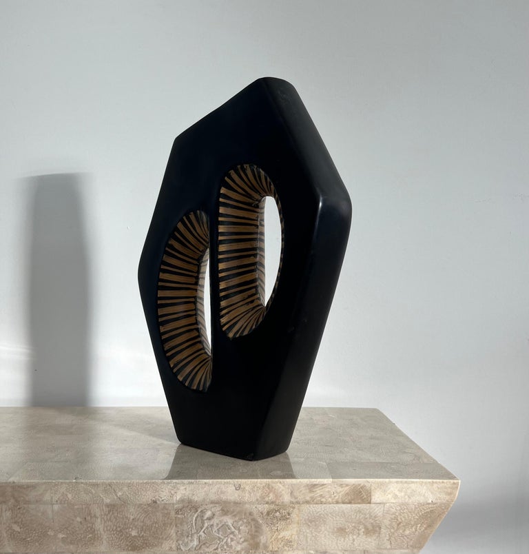 Modernist Asymmetrical Ceramic Vase with Safari Motif, Late 20th ...