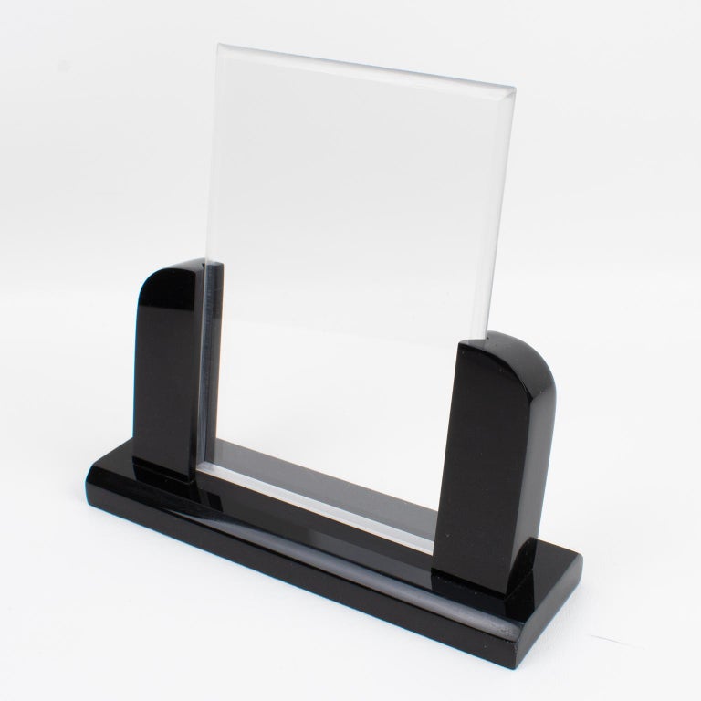 Modernist Black Lucite Picture Frame, Italy 1980s For Sale at 1stDibs