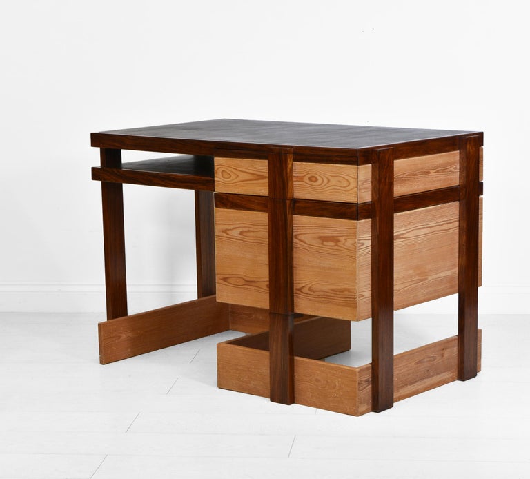 Modernist Bombay Rosewood and Scrub Pine Desk + Chair by George Sneed ...