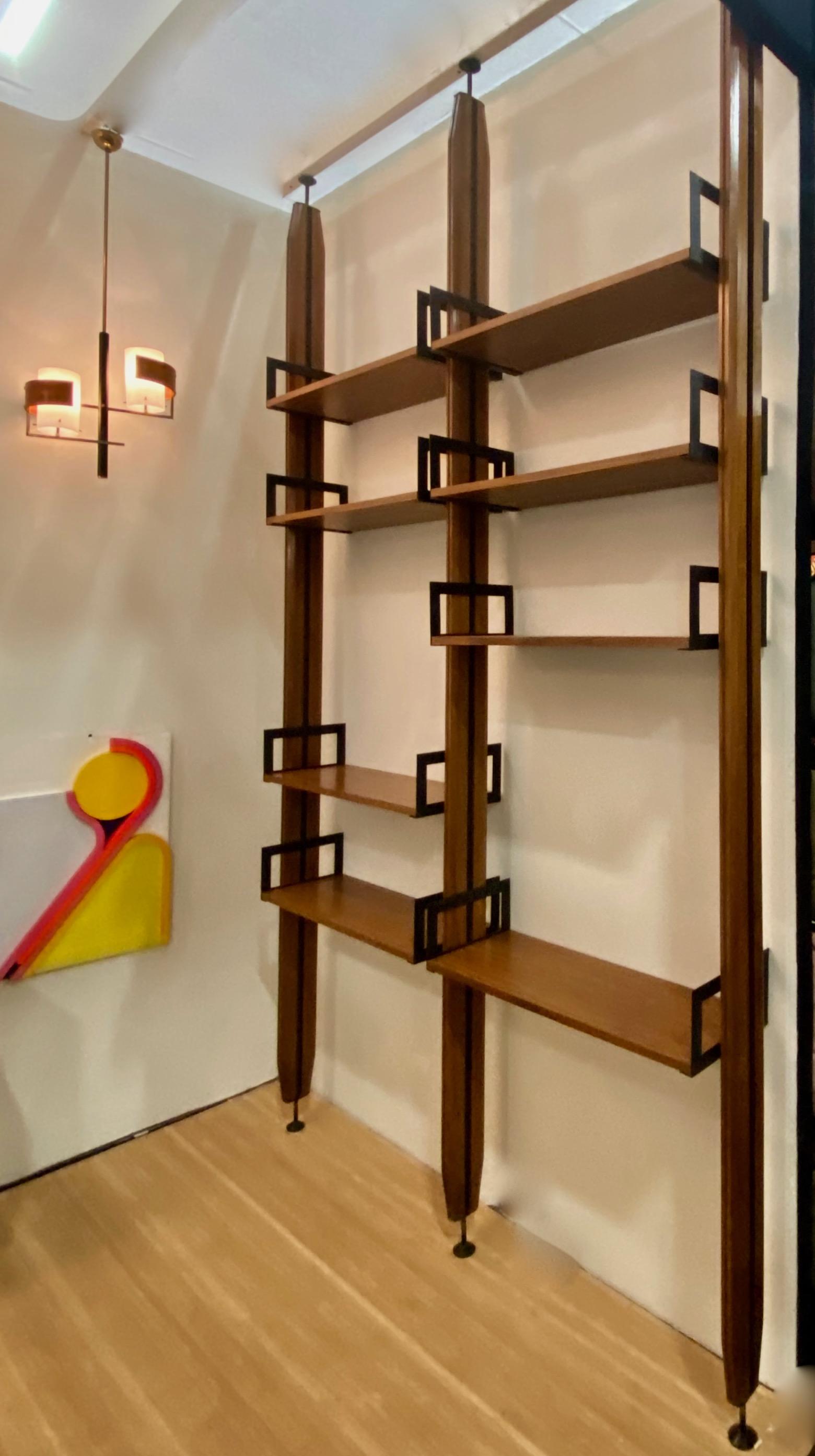 Modernist Bookcase or Divider, Italy 1950's/60's, Adjustable Shelves ...