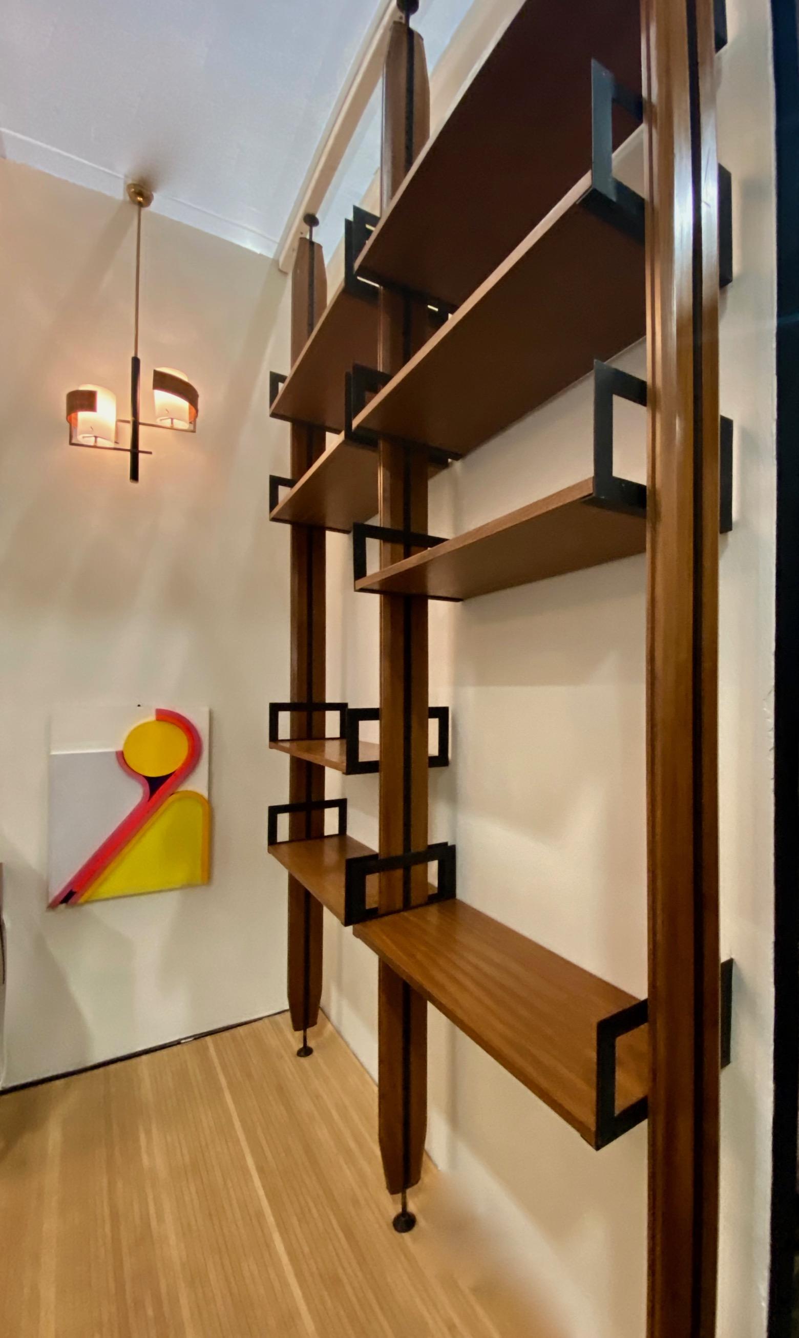 Modernist Bookcase or Divider, Italy 1950's/60's, Adjustable Shelves ...