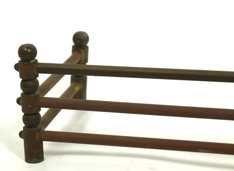 Modernist Brass Rail Fireplace Fender at 1stDibs