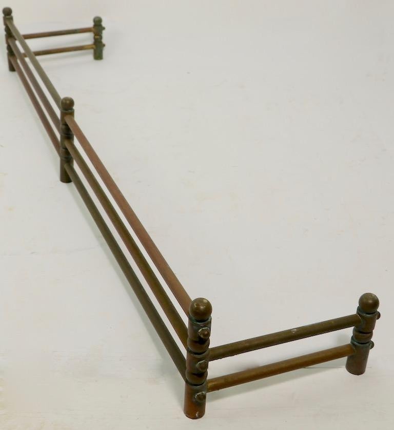 Modernist Brass Rail Fireplace Fender at 1stDibs