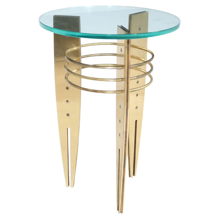 Modernist Brass Rocket Sidetable For Sale at 1stDibs