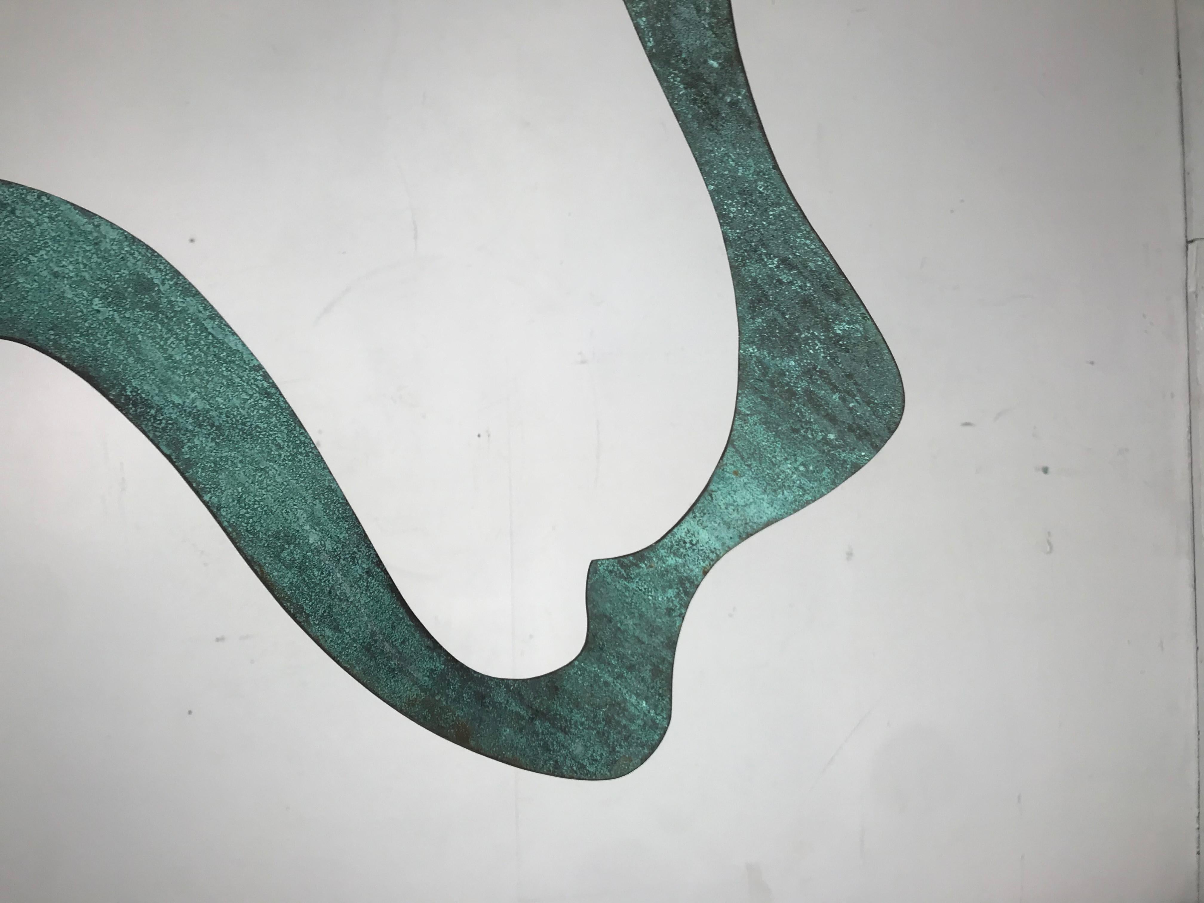 Modernist Bronze Kinetic Ribbon Sculpture, Indoor / Outdoor, Signed R H ...