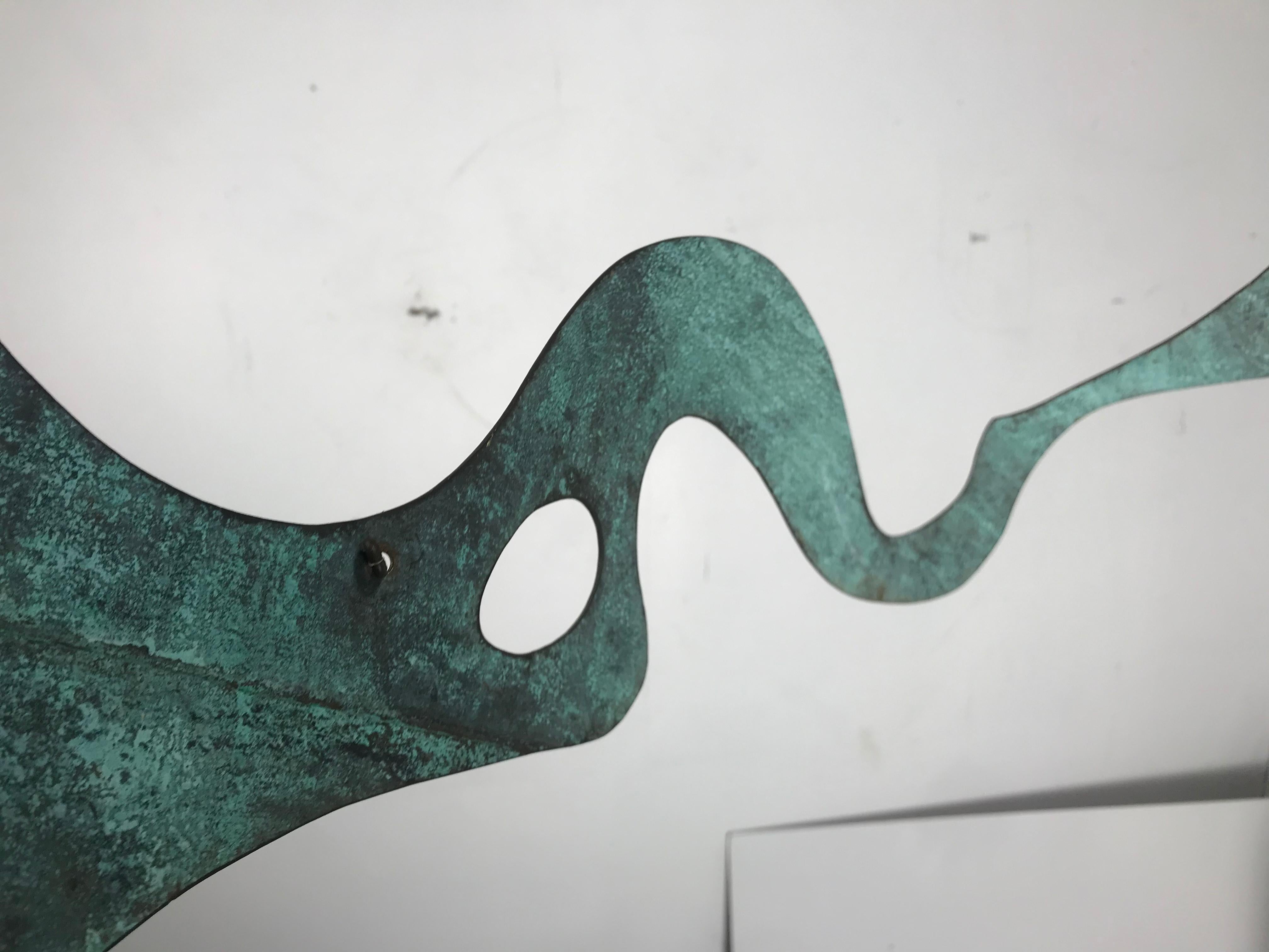 Modernist Bronze Kinetic Ribbon Sculpture, Indoor / Outdoor, Signed R H ...