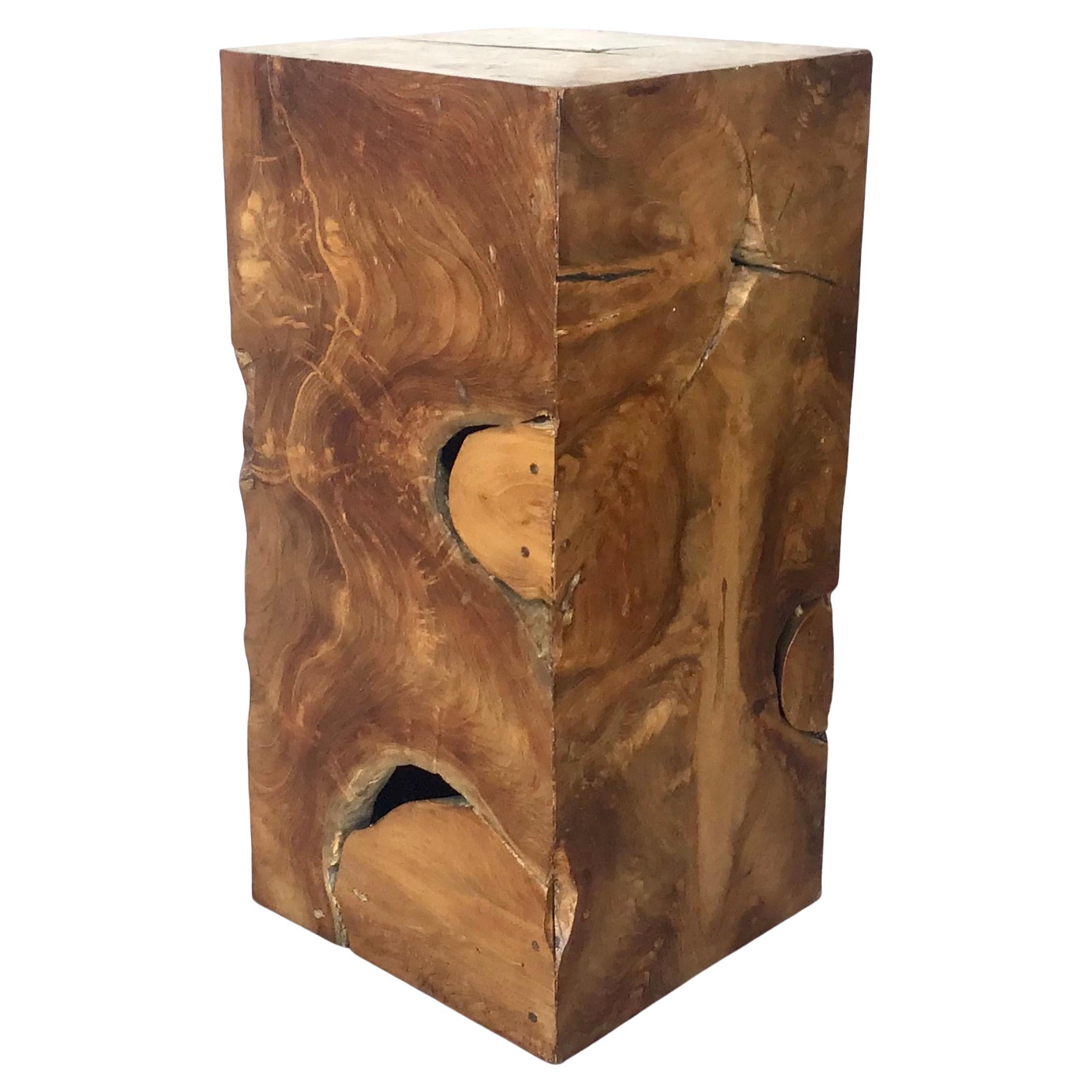 Modernist Hand Beveled Mirrored Pedestal For Sale at 1stDibs
