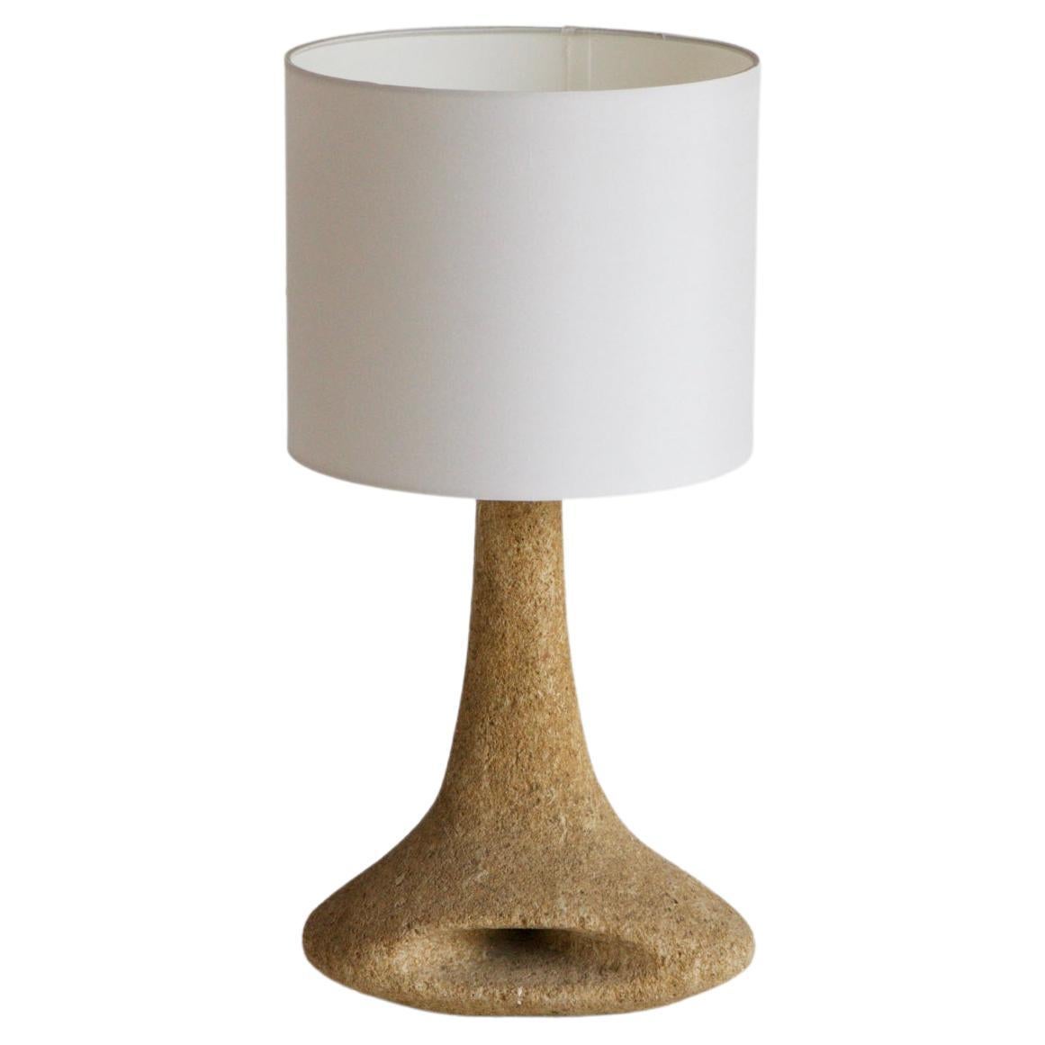 Modernist Carved Stone Lamp For Sale at 1stDibs