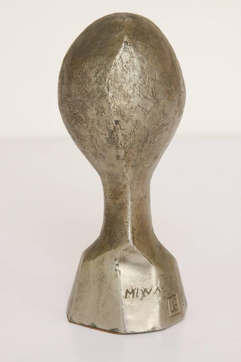 Modernist Cast Metal Bronze Finish Bust Sculpture at 1stDibs