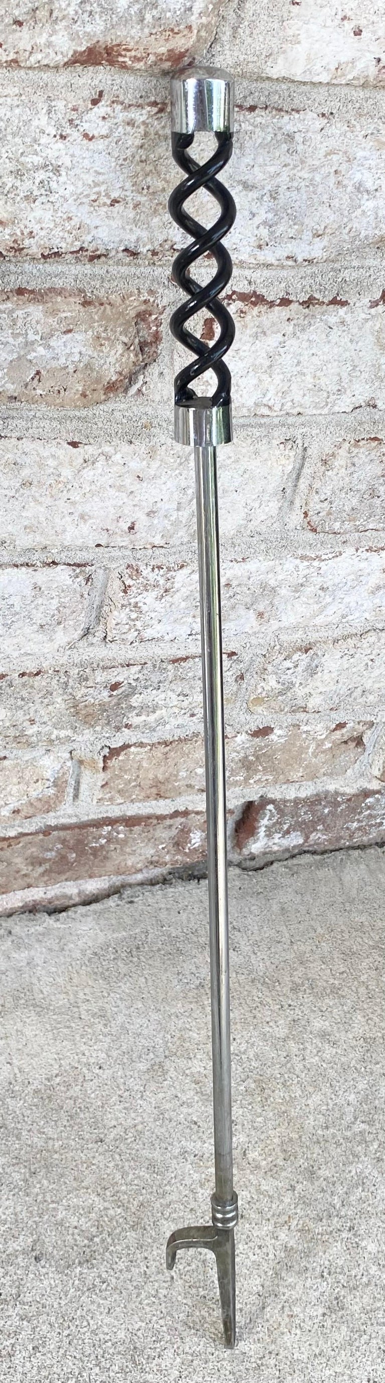Modernist Chrome Fireplace Tools with Spring Handles For Sale at 1stDibs