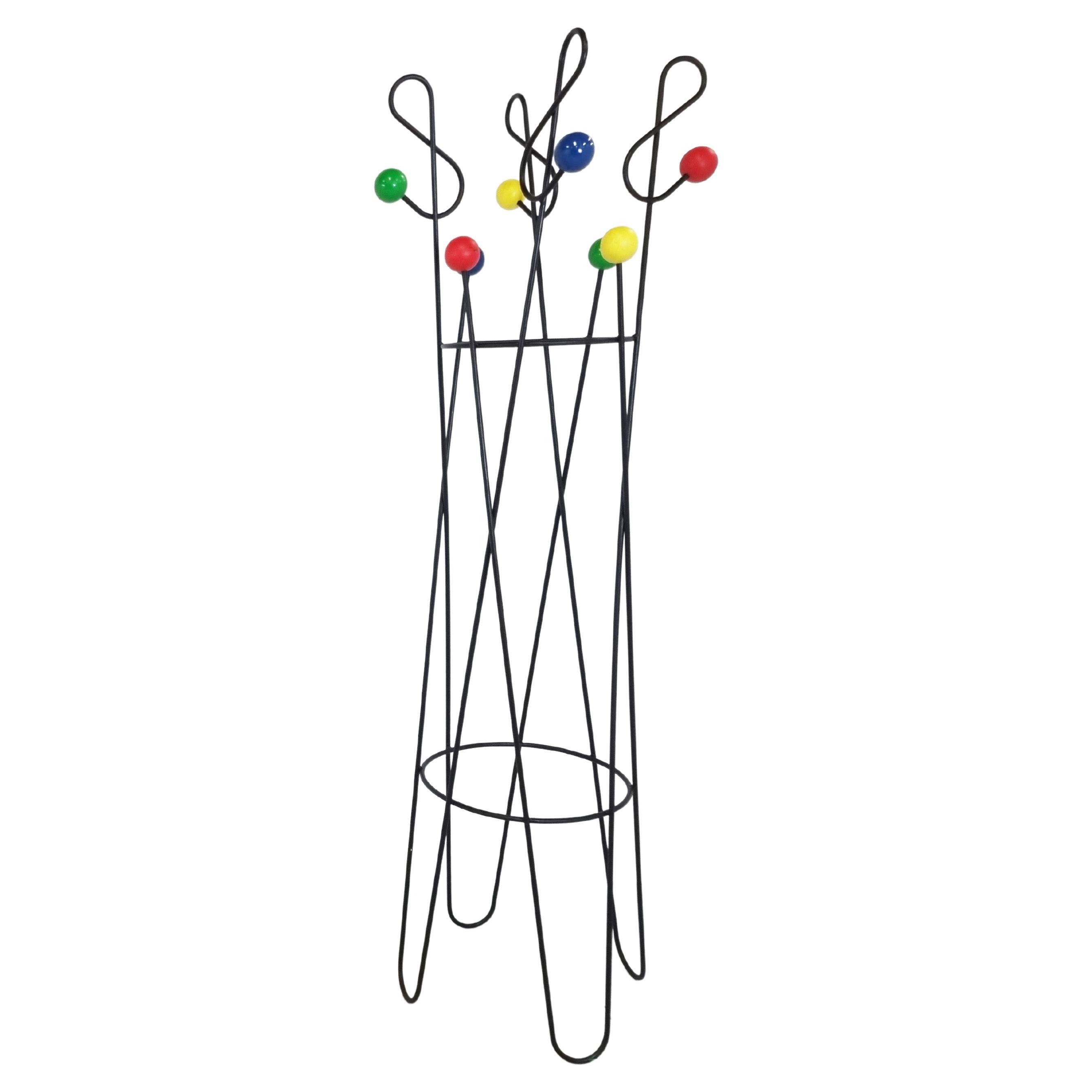 1950s Tall French Roger Ferraud "Musical Notes" Iron Coat Umbrella Rack ...