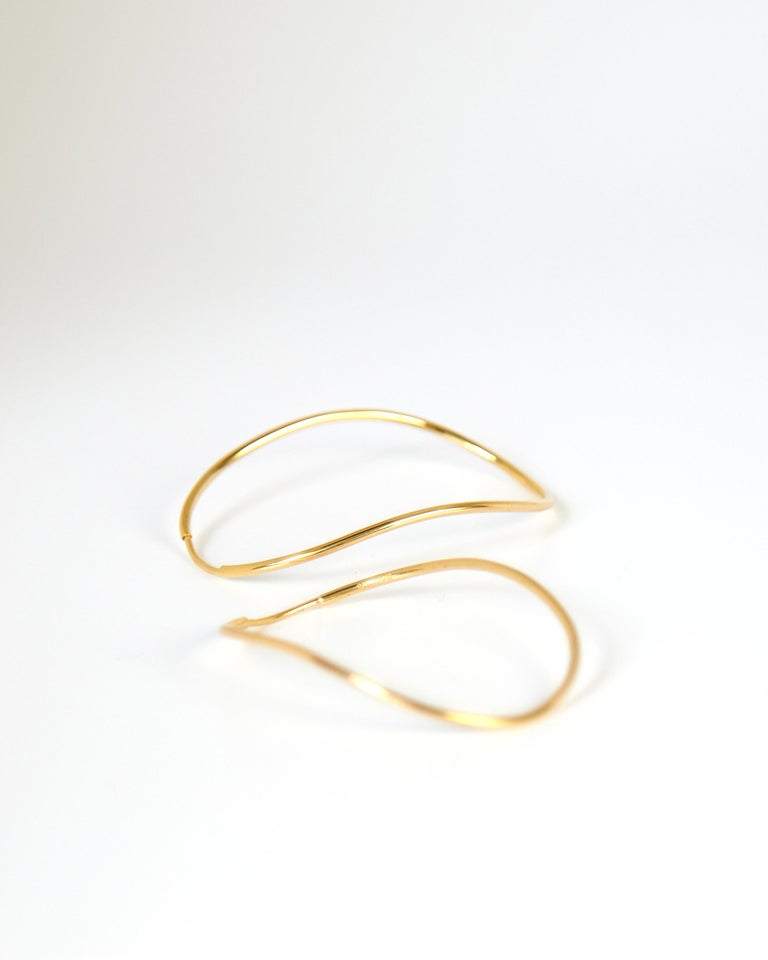 Modernist Curve Hoop Earrings, 18 Carat Gold Plated Recycled Silver For ...